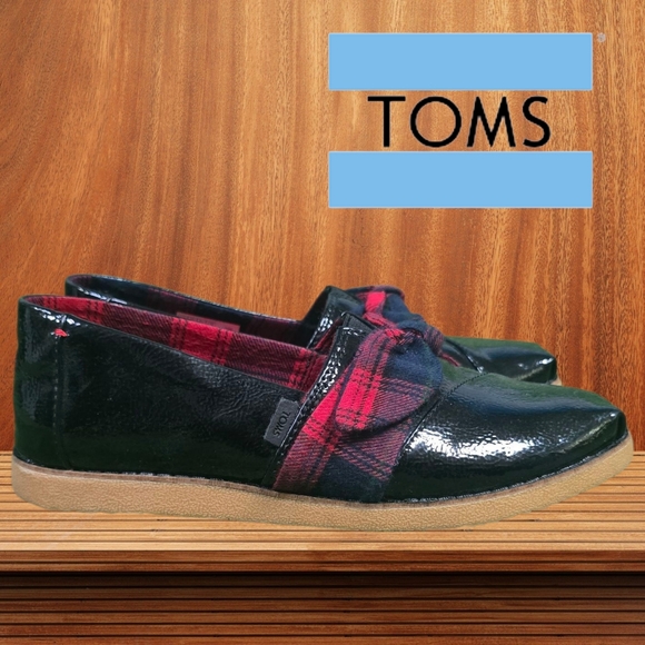 Toms | Shoes | Toms Tarten Buffalo Plaid Bow Patent Leather Classic ...